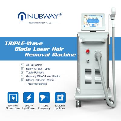 China Professional Triple Wave length 1064nm 755nm 810nm diode laser hair removal for sale