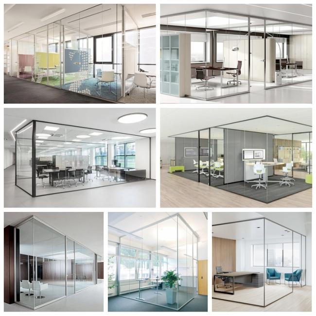 Modern Glass Partition Wall Installation