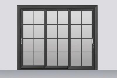 Cina Resistenza ai tifoni 2 mm Spessore di alluminio porta scorrevole con vetro temperato in vendita