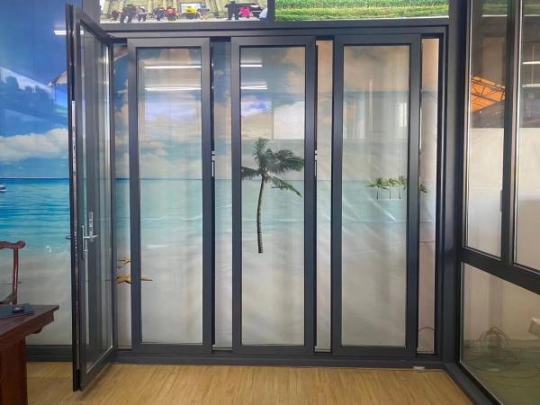 Quality Thick Frame Folding Glass Doors Interior Dust Resistant Easy Cleaning for sale