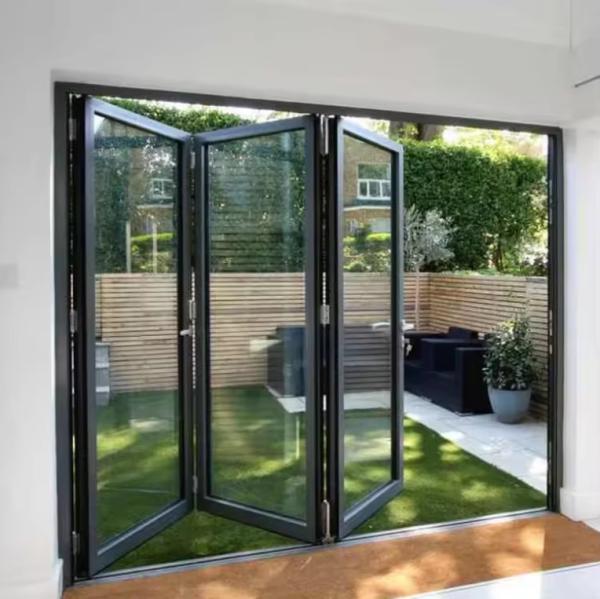 Quality Thick Frame Folding Glass Doors Interior Dust Resistant Easy Cleaning for sale