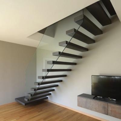 China Indoor Or Outdoor Modern Floating Staircase With Customized Railings And Treads For Commercial Building for sale