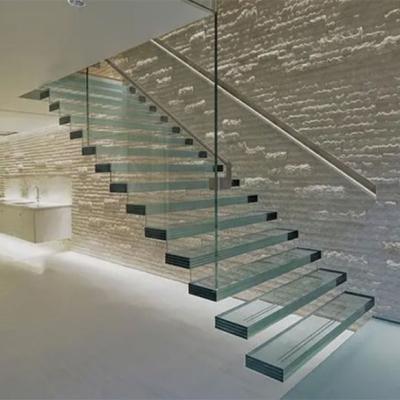 Cina Scala galleggiante con ringhiera di vetro 10 mm Scelte di spessore di vetro in vendita