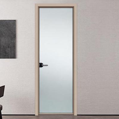 Cina Camera da letto doppio vetro temperato telaio in alluminio porta in vetro con rivestimento in polvere finitura di superficie in vendita