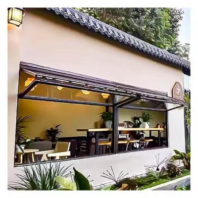 China Ventana plegable de aluminio de estilo moderno con vidrio templado aislado y espesor de vidrio personalizado en venta