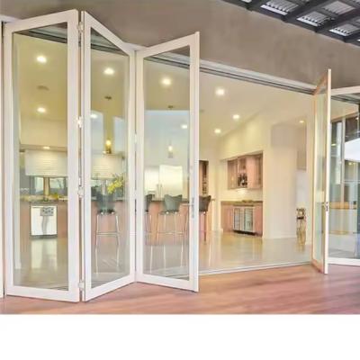 China Porta scorrevole di vetro in alluminio a telaio bianco for sale