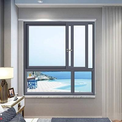 China Ventanas de doble acristalamiento de aluminio con marco negro en venta