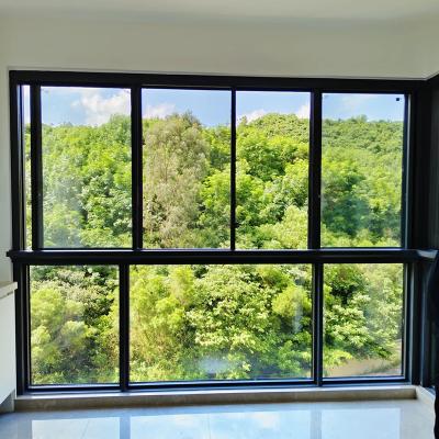 China Ventanas de doble acristalamiento de aluminio con marco negro en venta