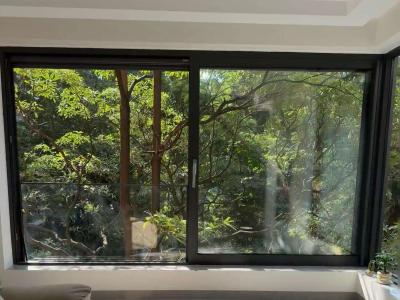 China Ventanas de doble acristalamiento de aluminio con marco negro en venta
