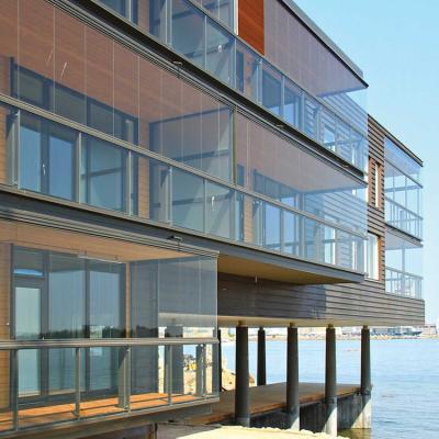 China Aluminium Flat Curved Frameless Building Glass Panel Balkon Balustrade Handschraubersystem zu verkaufen