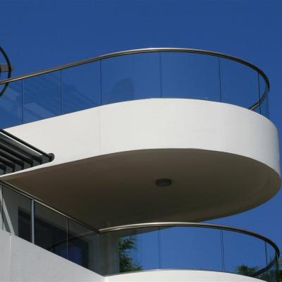 China Schwarze Beschichtung ohne Rahmen U-Kanal-Glasgeländer Glasbalustrade zu verkaufen