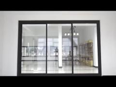 Porta deslizante de alumínio para apartamentos ou residências com função de prevenção de fumaça de óleo de design moderno