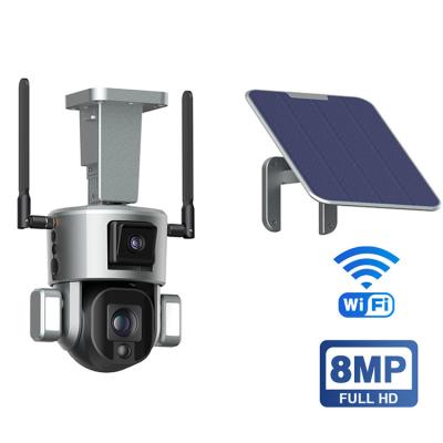 Cina 10x radio solare doppia ottica della macchina fotografica della lente 4G con visione notturna di colore completo LED in vendita