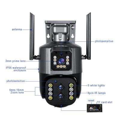 China Outdoor 4K PTZ Wifi Camera Auto Tracking Home Safe Alarm System for sale