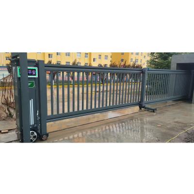 China Modern Auto Aluminum Security Gate Commercial Outside Sliding Entrance Main Door Motorized Telescopic Outdoor Factory Gate for sale