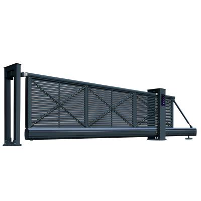 China Outdoor Aluminum Electric Suspended Gate Automatic Sliding Style Environmentally Friendly for Entry Apartment Hotel Mall Use for sale