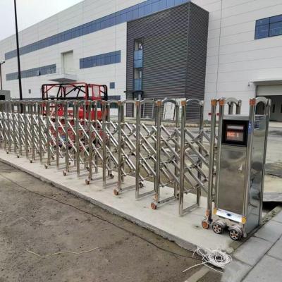 China Hot Sale Stainless Steel Sensor Folding Gate Trackless Retractable Automatic Door for Outdoor Entry for Mall Gym Hospital Use for sale