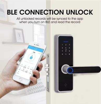 China Smart Electronic Entry Door Locks Remote Unlocking Fingerprint Home Door Lock Security for sale