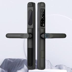 China Waterproof Keyless Entry Aluminum Door Lock with Tuya APP Fingerprint Key Aluminum Thermal Break for sale