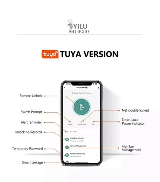 Quality Sliding Glass Door Fingerprint Tuya Smart Lock Electronic Access Control for sale