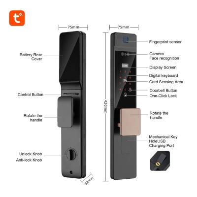 China 3D Face Recognition Tuya App Door Lock with Video Doorbell for sale