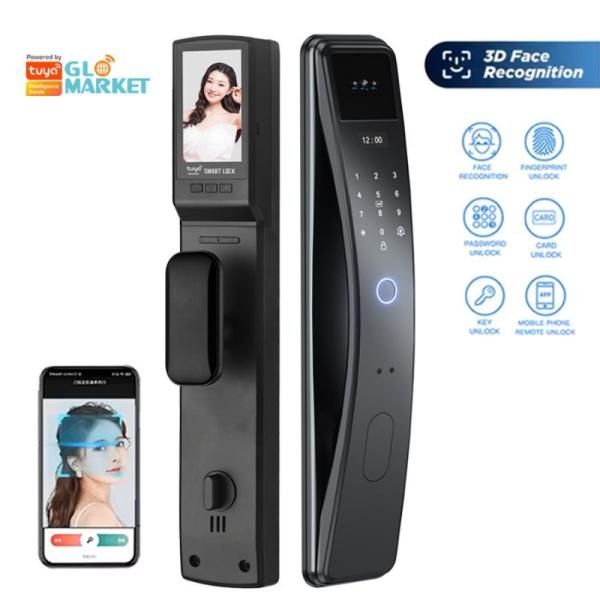 Quality Finger Vein Unlock Tuya Smart Lock with Visual Intercom 3D Face Recognition for sale