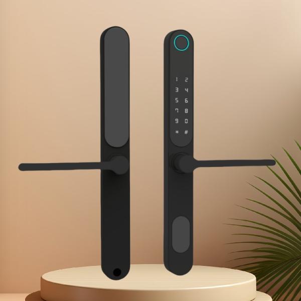 Quality Biometric Keyless TUYA Smart Lock for 35MM Panel Aluminum Sliding Glass Door for sale