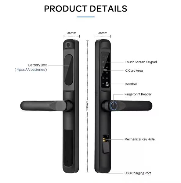 Quality Aluminum Alloy TUYA Smart Lock Waterproof for Home Hotel 30-75MM Door for sale