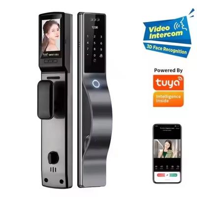 China Tuya Wifi Digital Door Lock With Camara Card 3D Face Recognition Smart Door Lock for sale