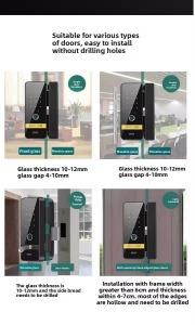 Digit Code Lock installed on glass door