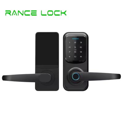 China Silicone Keypad Fingerprint Door Lock Black Digital Keyless Door Lock Electronic for sale