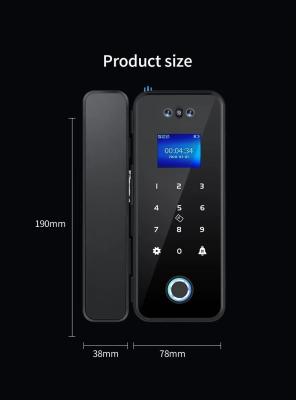 China Smart Lock Office Glass Door Lock Camera Fingerprint Password Smart Lock for sale