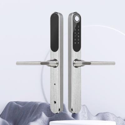 China Electronic Fingerprint Sliding Door Lock A9 Keyless Handle for 30-75MM Door Thickness for sale