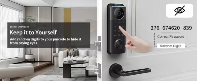 Close-up of facial recognition camera on door lock