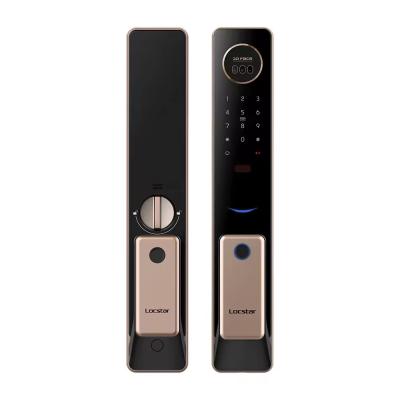 China Tuya Wifi Operated Door Locks Digital Face Scanner Door Lock Grey for sale