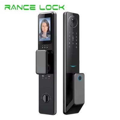 China 3D Face Recognition Door Lock Smart Automatic Face Lock Black Tuya Wifi for sale
