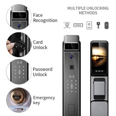 China Smart Lock Fingerprint Fully Automatic 3D Face Push Pull Smart Door Lock for sale