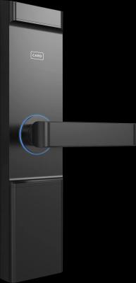 China Black Handle Door Lock 75.2*67*305.2mm Electronic Fingerprint Door Lock Customization for sale