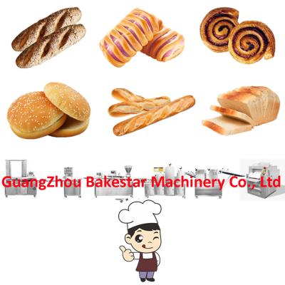 China Fully Plc Screen Baguette Production Line , Automatic Bread Making Machine for sale