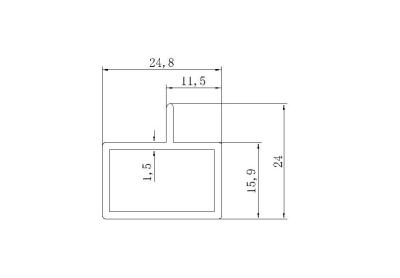 China 16*25mm Small size extrued aluminum profiles for comercial design,display and racks en venta