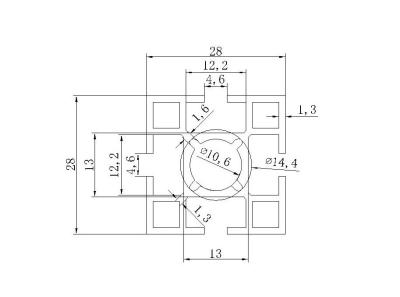 China 28*28mm square profiles, aliminum display rack,upright post for exhibits racks for sale