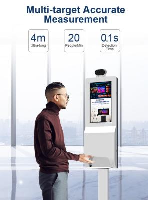 中国 キオスクを点検する手のSanitizerディスペンサーおよび熱温度のTFT LCDデジタルの広告の表示 販売のため