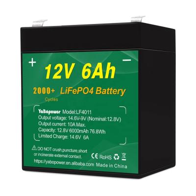 Cina moto 12.8v 12v 6ah Lifepo4 Battery Pack Produttori Sistema di allarme solare in vendita