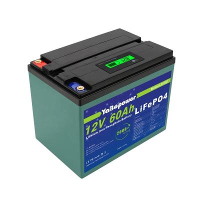 Cina 2021 più lunga durata del ciclo prezzo di fabbrica Lifepo4 12v 60Ah batteria agli ioni di litio per il sistema solare domestico in vendita