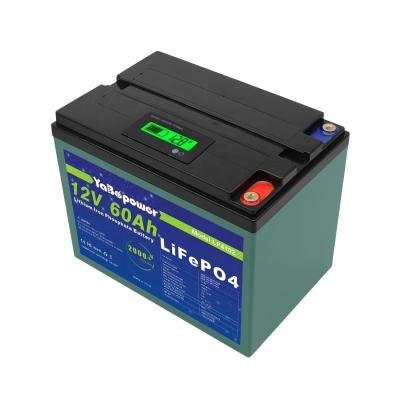 Cina 2021 più lunga durata del ciclo prezzo di fabbrica Lifepo4 12v 60Ah batteria agli ioni di litio per il sistema solare domestico in vendita