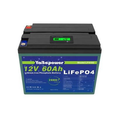 Cina 2021 più lunga durata del ciclo prezzo di fabbrica Lifepo4 12v 60Ah batteria agli ioni di litio per il sistema solare domestico in vendita