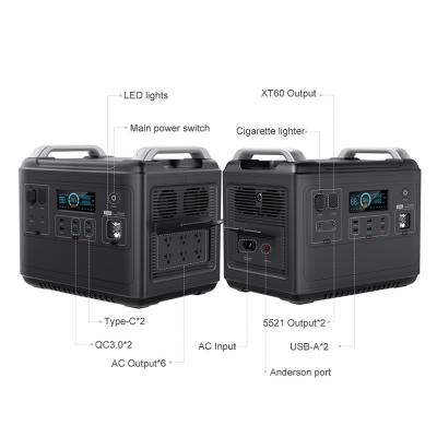 Cina Nuovo generatore di energia MPPT input bidirezionale 2000W quick lifepo4 centrale elettrica portatile 2000w in vendita