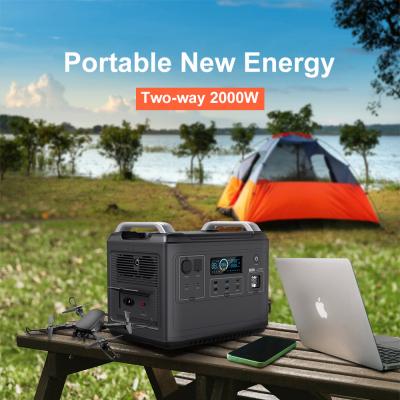 Cina Nuovo generatore di energia MPPT input bidirezionale 2000W quick lifepo4 centrale elettrica portatile 2000w in vendita