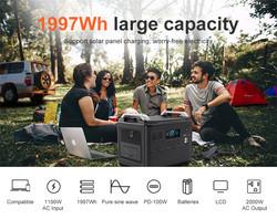 Cina Nuovo generatore di energia MPPT input bidirezionale 2000W quick lifepo4 centrale elettrica portatile 2000w in vendita