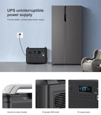 Cina Generatore portatile solare a due vie da 2000 W a due vie da 2000 W con uscita CA rapida multifunzione da 2000 W in vendita